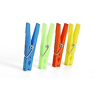 Set of 96 Multi-Colored Black Duck Brand Plastic Clothespins