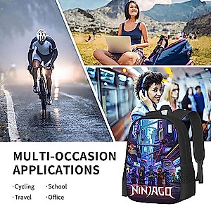 MILX Ninja Anime Multi-Functional Backpack Laptop Shoulder Bag Backpack With Adjustable Strap Casual High Capacity 17 Inch Daypack Gifts