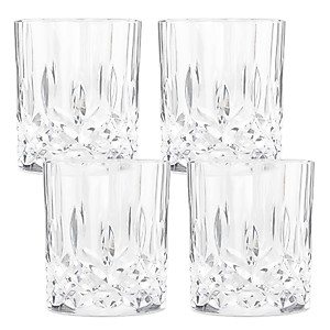 Navaris Glass Whiskey Tumblers (Set Of 4) - 9.8 oz Drinking Glasses And Gift Box - For Daily Use, Parties and Social Gatherings - Dishwasher-Safe