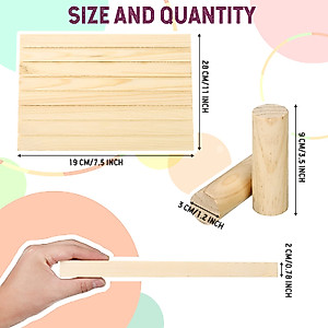 Yookeer Wooden Earring Display Stand, Jewelry Organizer, Rustic Wooden Business Card Holder, Table Displays for Shows, 11.02 x 7.48 inches