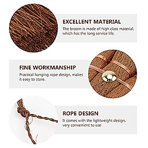 YARDWE Mini Palm Broom Natural Whisk Sweeping Hand Handle Broom Small Tea Ceremony Broom Desk Cleaning Brush for Dining Room Tables Countertop Brown 2