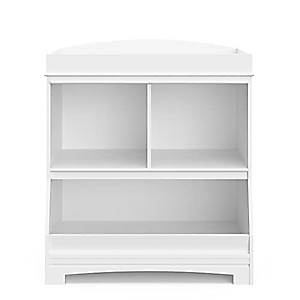 Graco Benton Changing Table with Storage (White) – GREENGUARD Gold Certified, Designed to Fit Standard-Size Baby Changing Pad, Storage for Nursery and Kids Bedroom, Changing Table Organizer