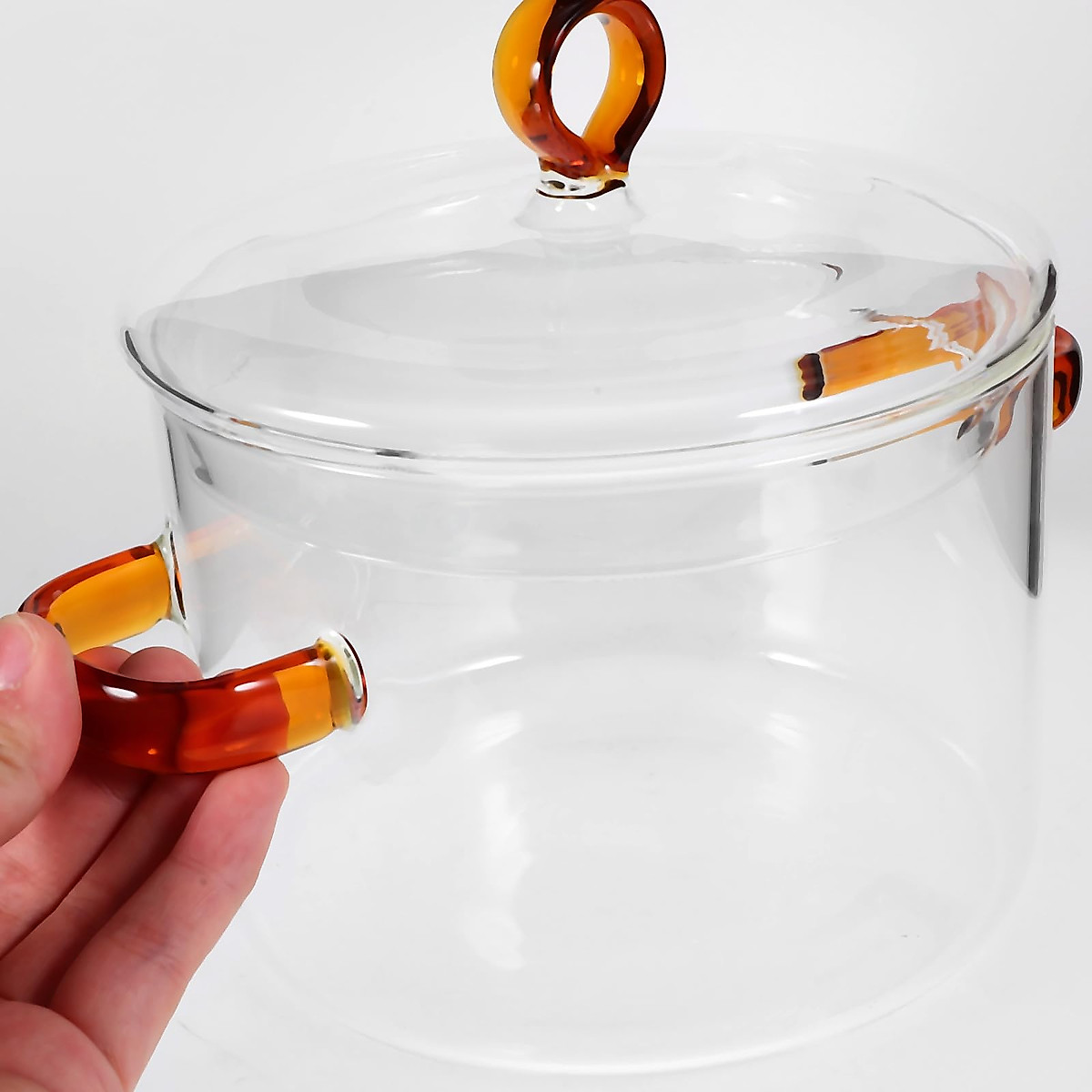 CALLARON Glass Cooking Pot 1.5L Glass Stock Pot with Lid Non-Stick Milk Pot Stovetop Cooking Pot Pasta Noodle Pot Small Soup Pot for Kitchen 5.9x5.9x6.5inch