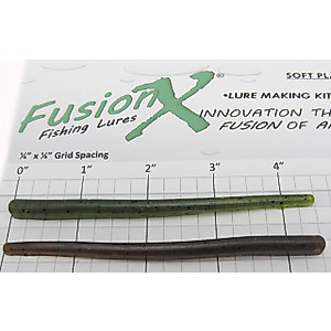 4-1/2" Finesse Worm Lure Making Starter Kit - Bass Rubber Worm - Fisherman Gift - Fusion X Fishing 0045MC Shaky SX