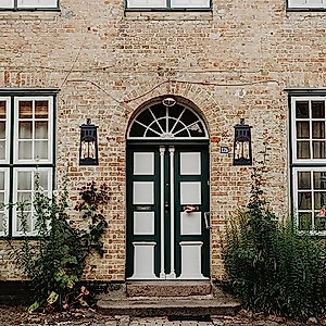 Krychiler Large Outdoor Wall Sconce, 19.4in 2-Lights Outside Wall Lantern, Trapezoid Exterior Wall Mount Light Fixture Waterproof with Clear Glass for Exterior Patio Porch, Entryway Door