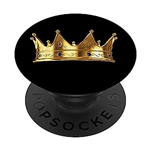 Cool King Crown Design Royalty Symbol Gift On Black PopSockets Grip and Stand for Phones and Tablets
