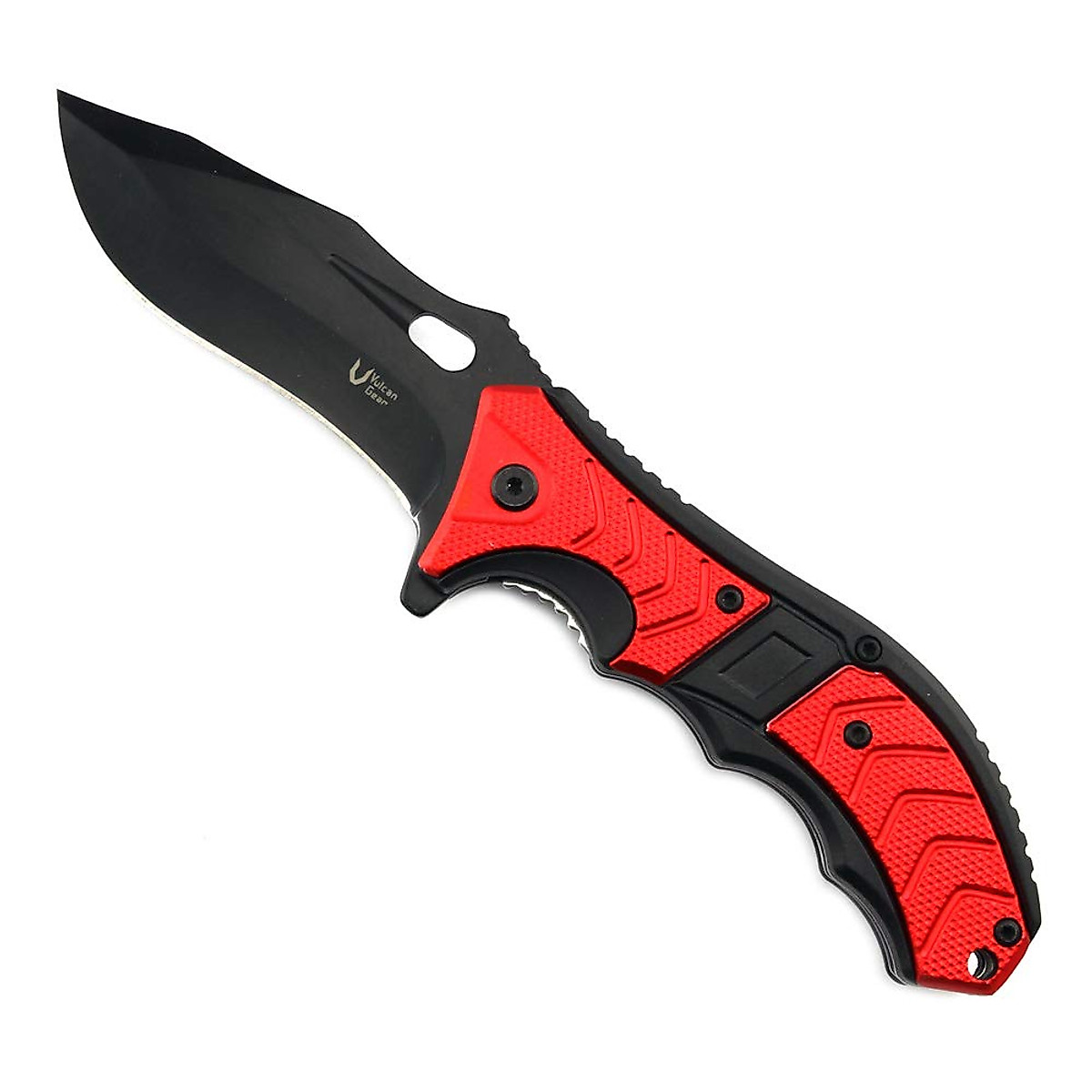 Vulcan Gear Assisted Open Metal Folding Knife (Red) …