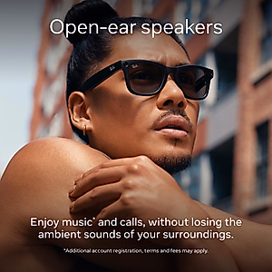 Meta Ray-Ban Smart Glasses, Wayfarer, Matte Black / G15 Green, Regular