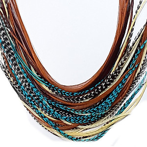 Sexy Sparkles - Feather Hair Extensions, 20 Hair Feathers 8-11 Inches with 20 Beads and Loop Tool Kit