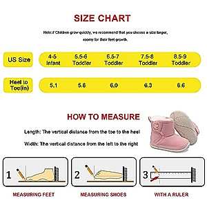 JIASUQI Toddler Winter Shoes Pink Boots for Toddler Girls Toddler Boot Slippers Pink Size 5.5-6