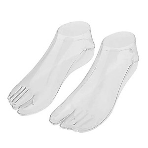 Groupcow Female Plastic Foot Model Tools for Sandals Display (Transparent)