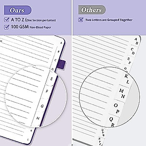 Address Book with Alphabetical Tabs, Hardcover Password Book, Address Organizer Keep Track of Phone Numbers, Special Days, Birthdays, Anniversaries and Notes (5.3'' x 7.7", Deep Purple)