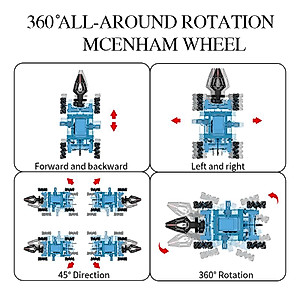 YAZHIYI Robot Arm Building Toys, Remote Control Robotic Arm with 360° Flexible Gripper and Wheels, STEM Educational Birthday Gifts Ideas for Kids Adults, 103Pcs Robot Arm Kit (with Gift)