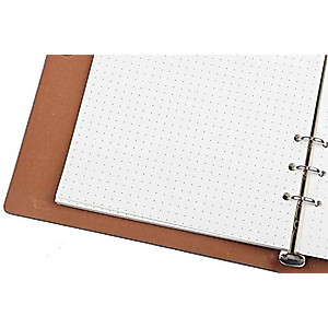 A5 Leather Binder Notebook, Langtor PU Journal Writing Notebook Diary Replaceable paper, Fine Soft PU Leather + Metal binder + Quality Paper - 100gsm, Size: 5" X 8.3", 160 Pages (Black)