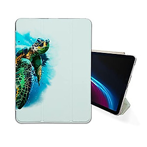 Kawaii Ocean Turtle Painted case Compatible with iPad Mini Air Pro 7.9 8.3 9.7 10.2 10.9 11 12.9 inch Pattern Cover New 2022 2021 Trifold Stand 3 4 5 6 7 8 9 Generation 144 (12.9 Pro 3/4/5 gen)