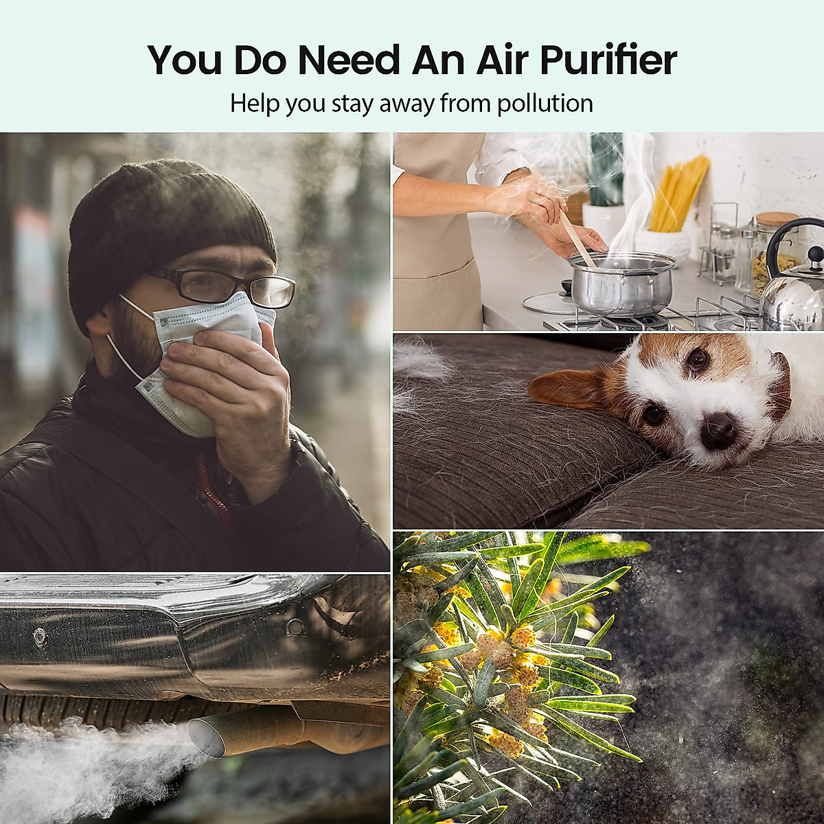 Afloia Air Purifiers for Home Bedroom Large Room Up to 1076 Ft², Kilo White, Afloia Toxin Remover Filter for Kilo, 1 Pack