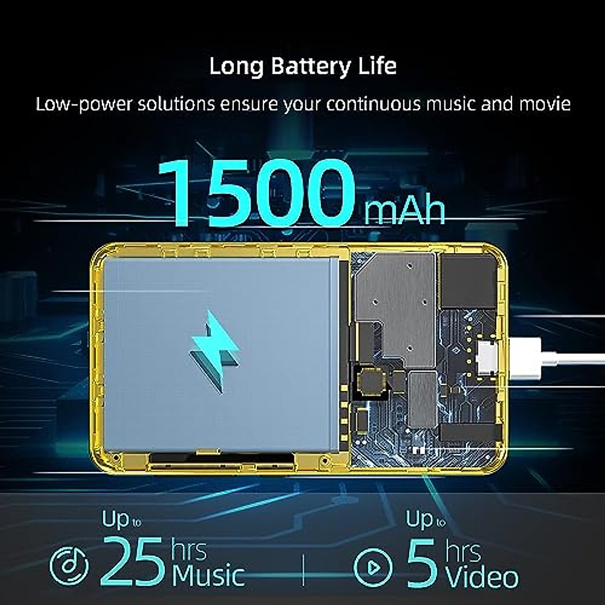 80GB MP3 Player with Bluetooth and WiFi, MP4 MP3 Player with Spotify,Spotify Kids，4" Full Touch Screen with Pandora, Music Player with Audible，Android MP3 with Speaker (Gold_Black)