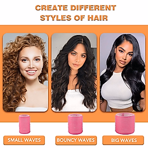 Velcro Jumbo Rollers Set for Volume and Curls - 47Pcs with 3 Sizes (Large, Medium, Small), Roller Clips, and Comb for All Hair Types and Lengths