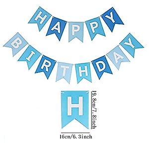 Happy Birthday Banner Gradients Blue Banner Birthday Banner Decoration Party Decoration Supplie