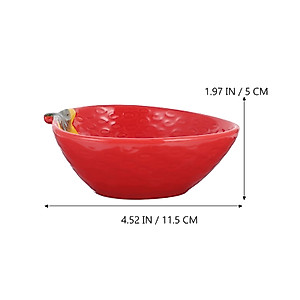 SEWACC Strawberry Shaped Ceramic Bowl Fruit Shape Eating Bowl Small Serving Bowl Ceramic Cereal Bowls Dessert Bowls 1pc for Home Kitchen Tableware Decorative Bowl