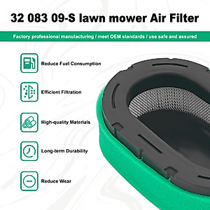 FHSJXR 32 083 09-S 32 883 09-S1 Air Filter for Kohler KT715 KT725 KT730 KT735 KT740 KT745 KT610 KT620 19HP-26HP Engine Cub Cadet XT1 XT2 Kohler 7000 series Lawn Mower Air Filter KH-32-883-09-S1