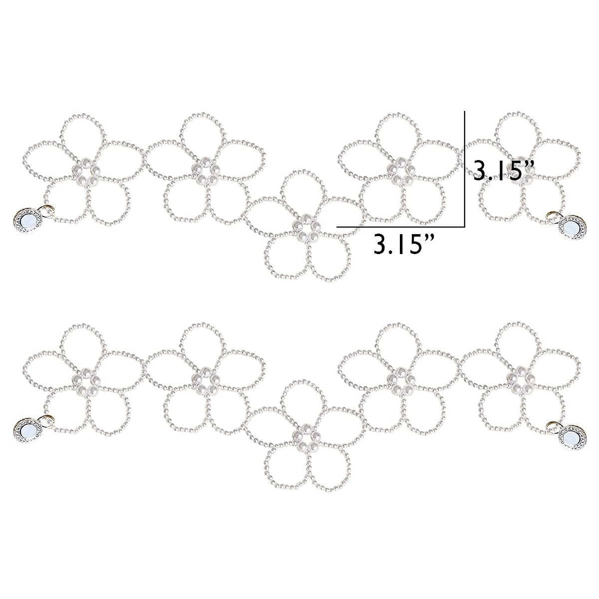 WAYUTO 2 Pack Magnetic Curtain Tiebacks Pearl White Floral Tie Backs for Curtains Drapes Window Flower Curtain Buckle Strap Fancy Cute Creative Elegant for Home Office Bedroom Decorative