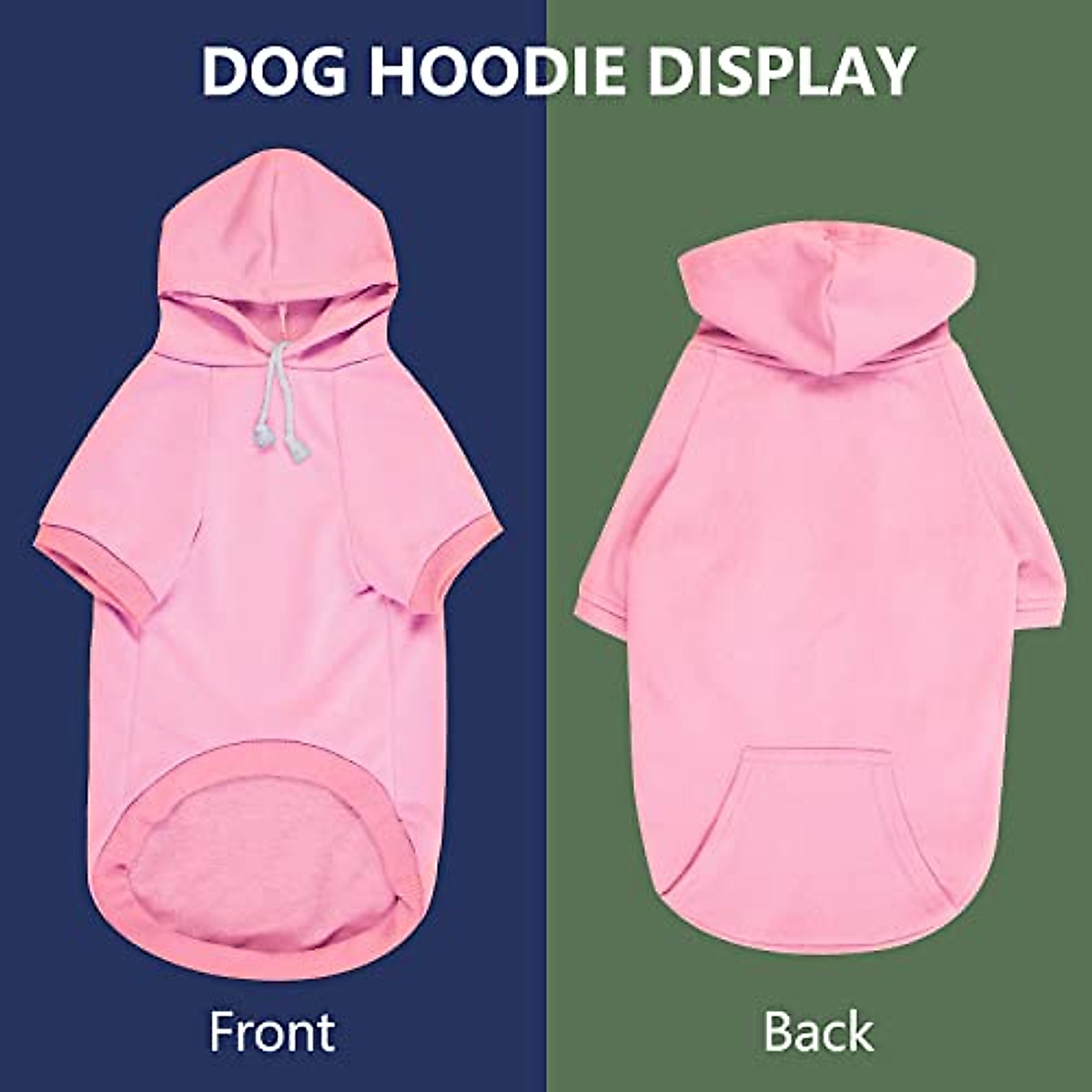 Furryilla Pet Clothes for Dog, Dog Hoodies Sweatshirt with Leash Hole for Medium Large Dogs (Pink Dog Hoodie, XX-Large)