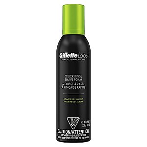 Gillette Labs Quick Rinse Lightweight Shave Foam for Men, Shaving Foam that Helps Protect the Skin, 8.1 OZ