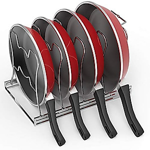 Simple Houseware 5 Adjustable Pot and Pan Organizer Rack, Chrome