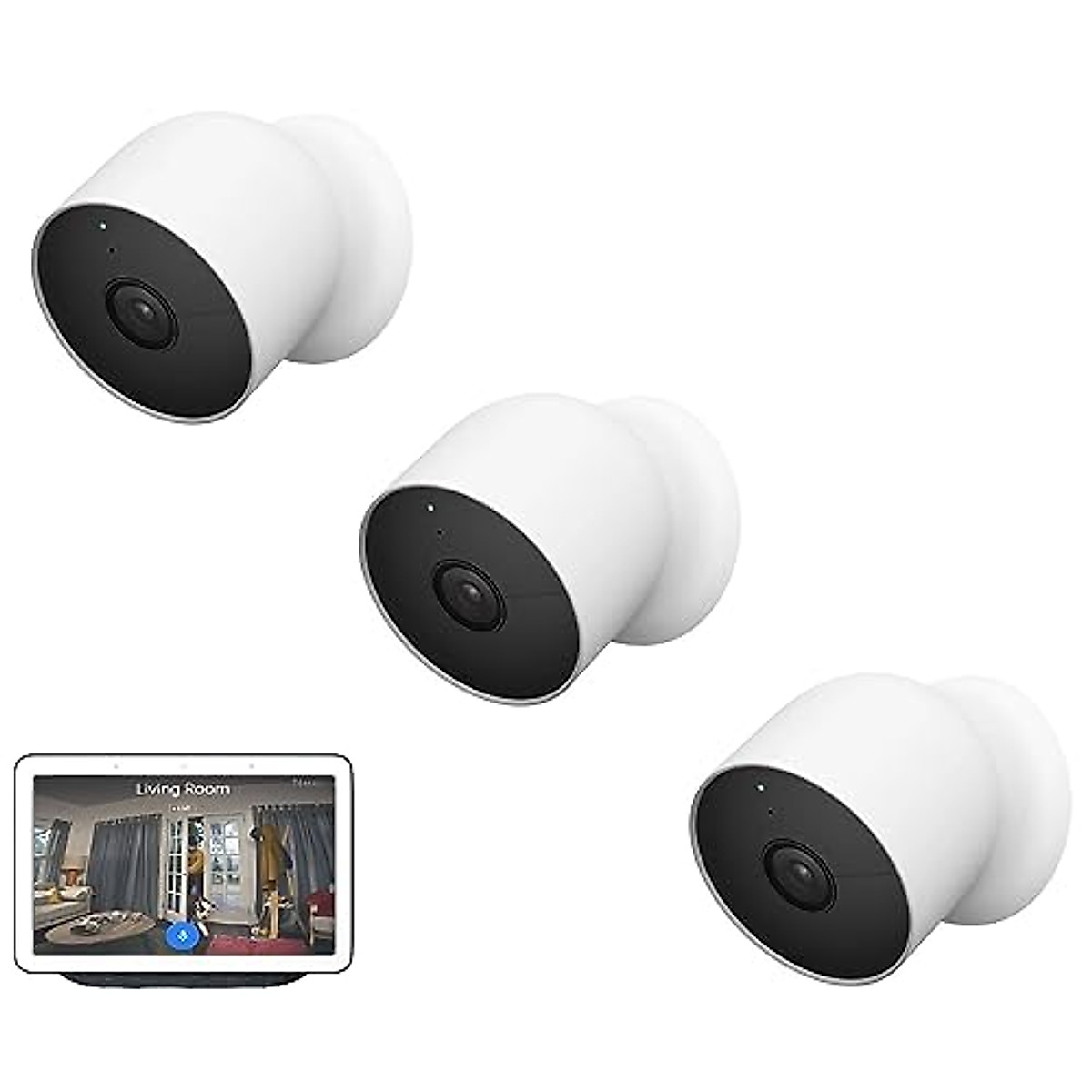 Google Nest Cam Battery Wireless Outdoor Camera and Screen Bundle (Triple Camera and Screen)