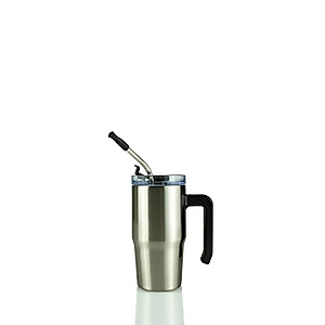 Hogg 12oz Sublimatable Grippy Tumbler with Removable Handle, Lid, and Stainless Steel Straw, DIY, Customizable, Double Wall Insulated Tumblers (Clear)