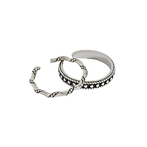 Cathay Select [New] Sterling Silver 925, Trendy Stacking Rings, Adjustable, Fashion Statement, Party Accessories