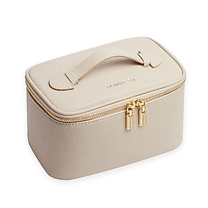 Cosmetic Bag,ROWNYEON Makeup Bag,Portable Makeup Train Case,Travel Toiletry Bag Case Organizer for Women,Beige