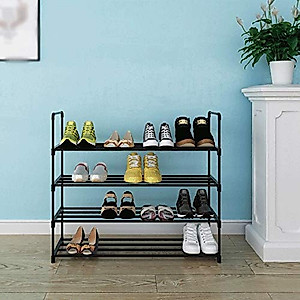 TAZSJG 4 Layers Metal Shoes Rack Home Assemble Modern Strong Bearing Storage Shelf