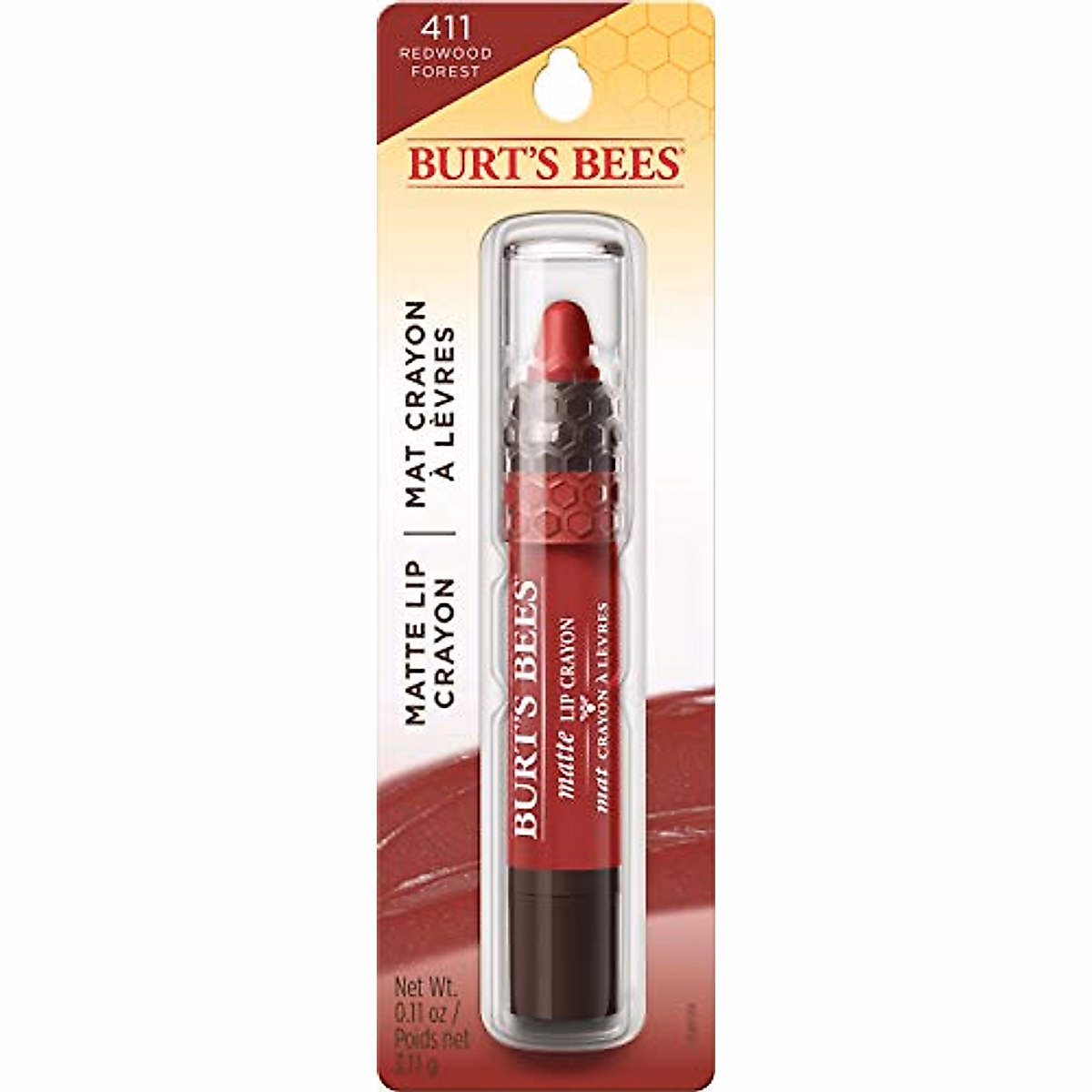 Burt's Bees 100% Natural Origin Moisturizing Matte Lip Crayon, Redwood Forest - 1 Crayon