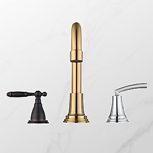 RKF Faucet- Replacement Lever Handles with Valve Faucet Accessory Faucet Parts Faucet Kit Brushed Nickel B023