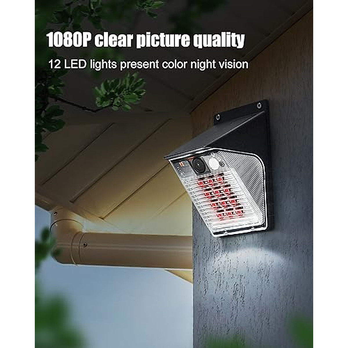 ENSTER Security Camera Wireless Outdoor, Solar Flood Light Camera 1080P, 2.4GHz WiFi Camera for Home Security with Motion Detection, 2-Way Audio, Cloud/SD Card Storage, Waterproof