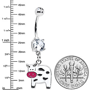 Body Candy Cute Moo Cow Belly Ring
