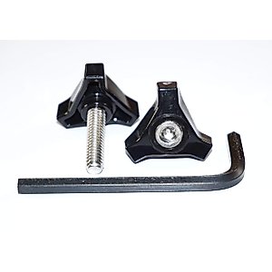 1/4"-20 x 1" Three Prong Clamping Thumb Screw Stainless Steel Standard/Coarse Plastic Knob Thumbscrew Stud 1" - Built in USA - Pack of (2)