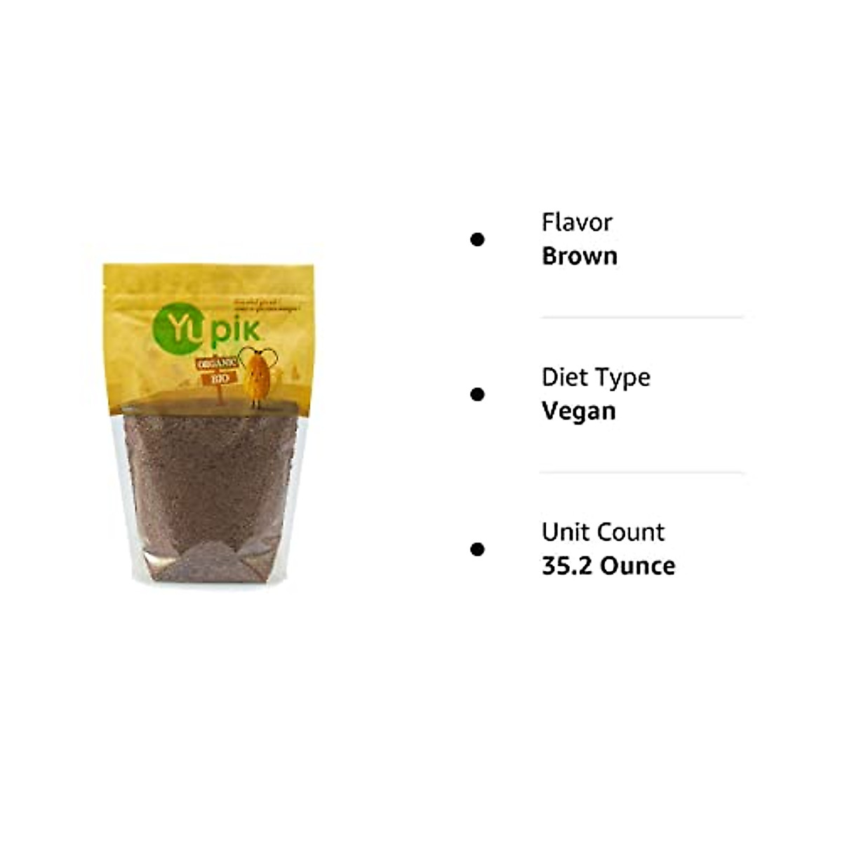 Yupik Organic Flax Seeds, Brown, 2.2 lb, Pack of 1