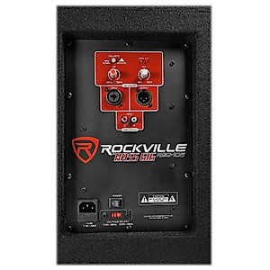 Rockville Bass Gig Active Powered PA Subwoofer DJ/Pro 1200 Watt, 10 inch (RBG10S), Black
