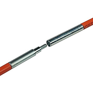Klein Tools 56312 Lo-Flex Fish Rod Set, with Splinter Guard Coating and Stainless Steel Connectors, Bullet Nose and Hook Attachments, 12-Foot