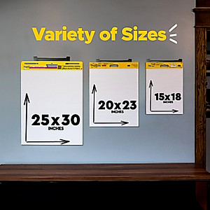 Post-it Super Sticky Easel Pad, 25 x 30 Inches, 30 Sheets/Pad, 4 Pads, Large White Premium Self Stick Flip Chart Paper, Super Sticking Power (559-4)