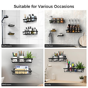 YAWSOUP Adhesive Shower Caddy,4-Pack Shower Shelf,Shower Organizer Can be Wall-Mounted Without Holes,For Shower Organizer&Bathroom Storage.