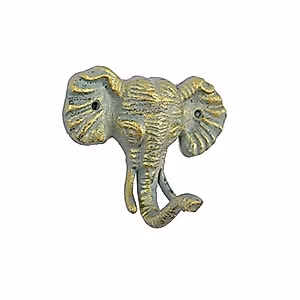 Handcrafted Model Ships Antique Seaworn Bronze Cast Iron Elephant Hook 5" - Iron Wall Hook - Decorative
