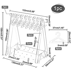 PH PandaHall Earring Holder Stand, Cloth-horse Shape Jewelry Display 52 Holes Dangle Earring Hanging Organizer Acrylic Ear Studs Display Rack for Retail Show Personal Exhibition, 5.14x3.26x5.9inch