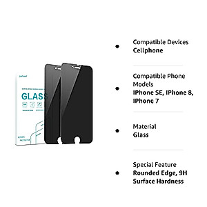 Pehael [2 Pack] Privacy Screen Protector for iPhone SE 2022 3nd Generation/iPhone SE 2020 2nd Generation/iPhone 8/iPhone 7 Anti-Spy Tempered Glass Film Upgrade 9H Hardness Case Friendly Easy Installation Bubble Free [4.7 inch]