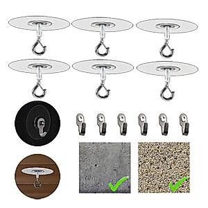 No Hole Adhesive Ceiling Hooks for Popcorn Concrete Textured Ceiling Unsmooth Wall Surface, No Drilling Self Adhesive Ceiling Hooks