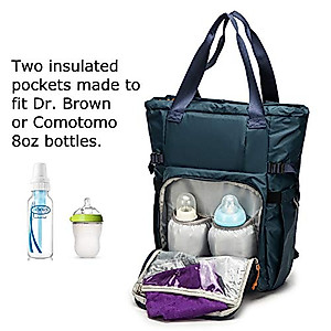 Perilogics Baby Diaper Bag Backpack, 25L Large Capacity, 18.5 Oz Ultra Lightweight, Sporty Convertible Multifunction Travel Work Tote with Changing Mat, Stroller Straps, Organizer Pouches