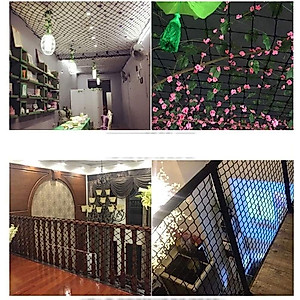 RZM Railings Safety Net Black Decor Net, Climbing Cargo Net Rope 8mm Balcony Protective Net Child Stair Safety Net Waterproof Hand-Woven Nylon Fence Net Fall Protection Mesh 6cm child safety netting f